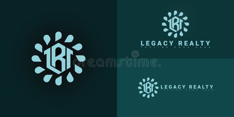Modern Hexagon Vector Initial Letter LR or RL Logo in Blue Color ...