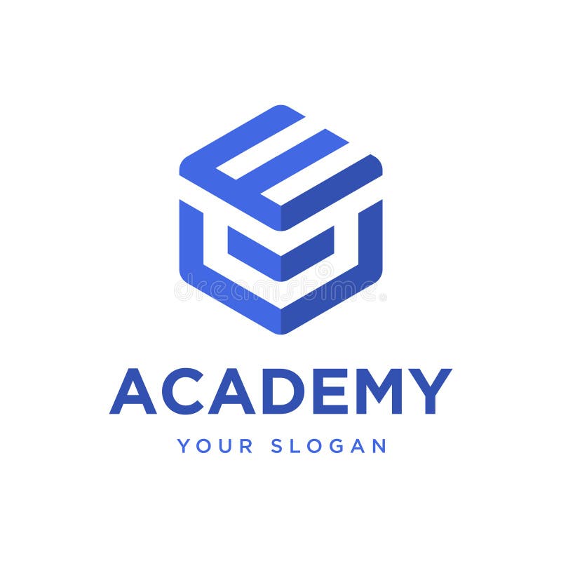 Modern Hexagon Vector Logo with Letter E and Graduation Cap Unique ...