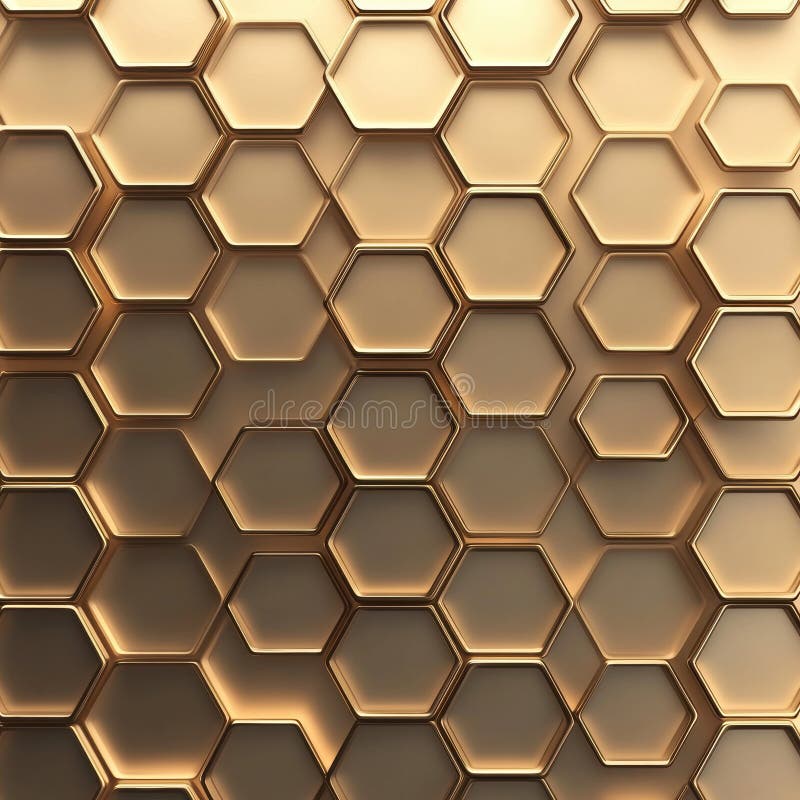Modern Hexagonal Honeycomb Pattern with Golden Gradient and Organic ...