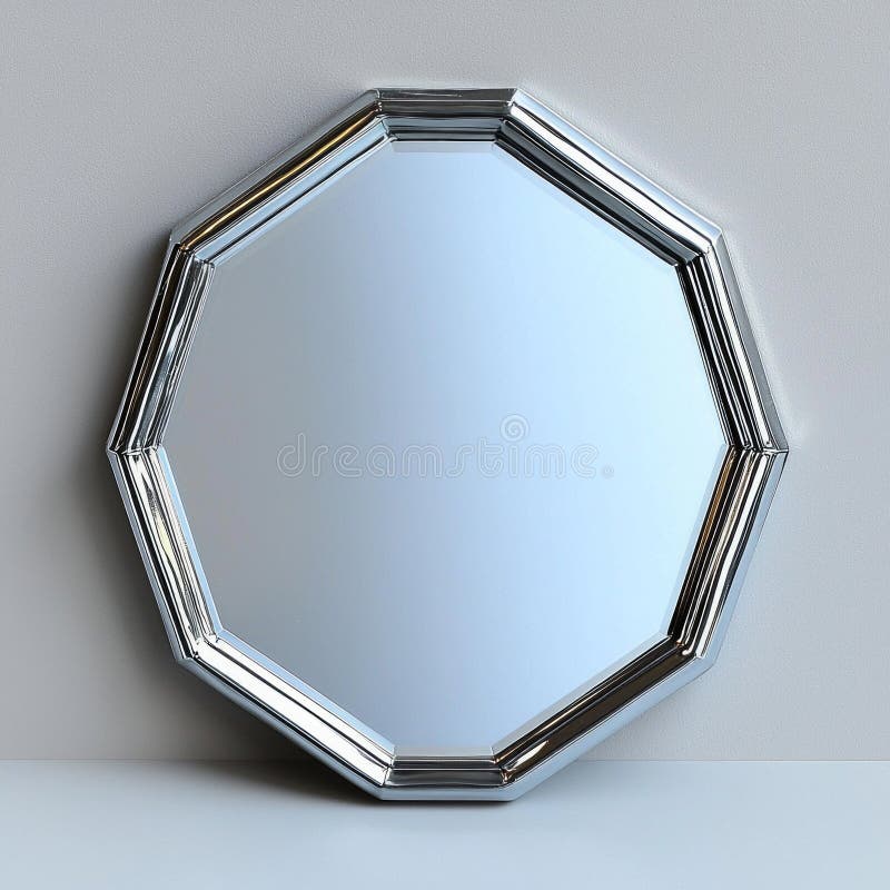 Modern Hexagonal Mirror Features Six Sided Geometric Frame Sleek ...