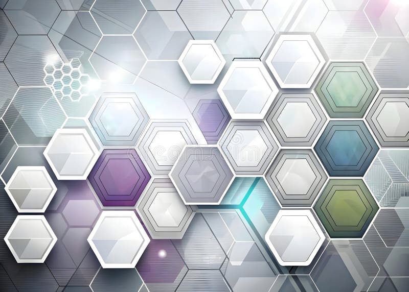 Modern Hexagonal Patterns Design Digital Art Graphics Background Stock ...