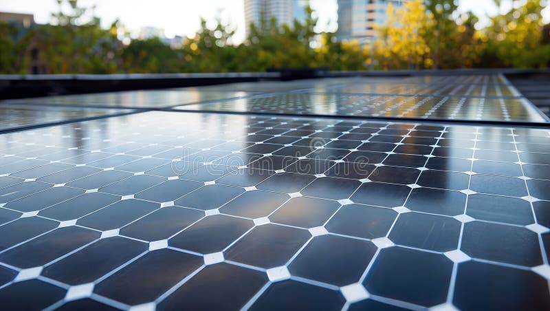 Modern Hexagonal Solar Panels: Urban, Generative Ai Stock Illustration ...