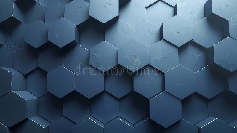 Modern Hexagonal Wall Design in Shades of Blue for Contemporary ...
