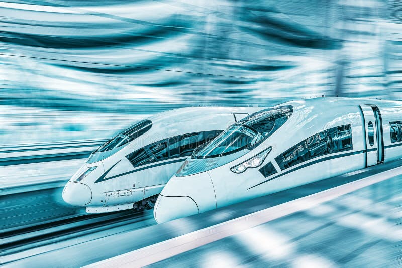 Modern Hi-Speed Passenger Train. Motion Effect Stock Photo - Image of ...