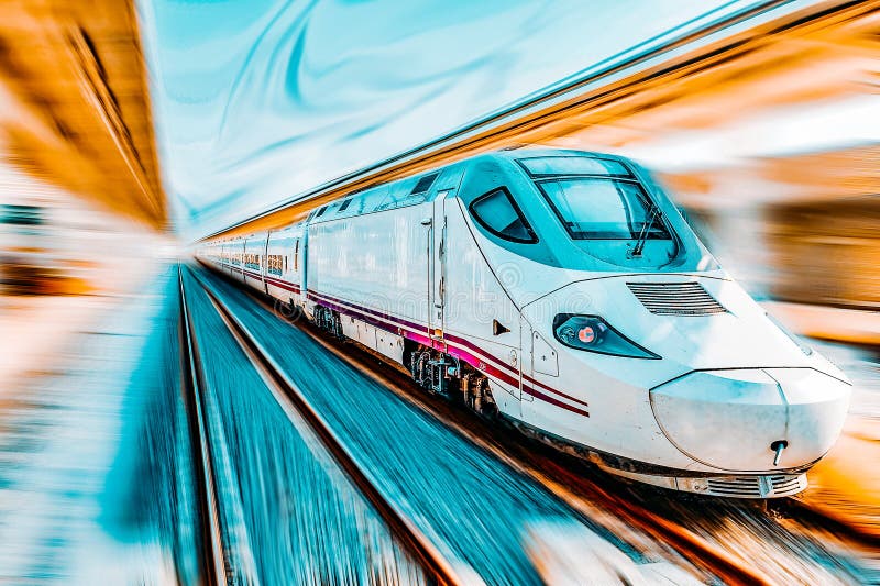 Modern Hi-Speed Passenger Train. Motion Effect Stock Photo - Image of ...