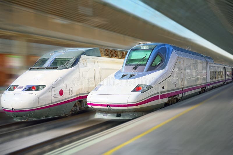 Modern Hi-speed Passenger Train, in Movement Motion. Stock Image ...