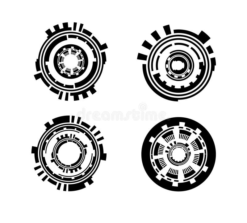 Modern Hi Tech Circular Design Elements Stock Vector - Illustration of ...