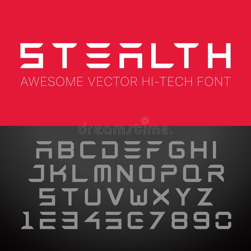 Modern Hi-Tech Font stock vector. Illustration of speed - 81997536