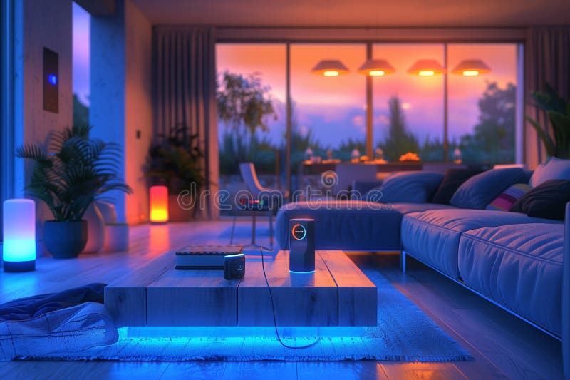 Modern Hi-Tech Interior Design Concept Stock Illustration ...