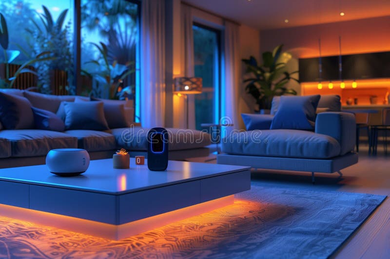 Modern Hi-Tech Interior Design Concept Stock Illustration ...