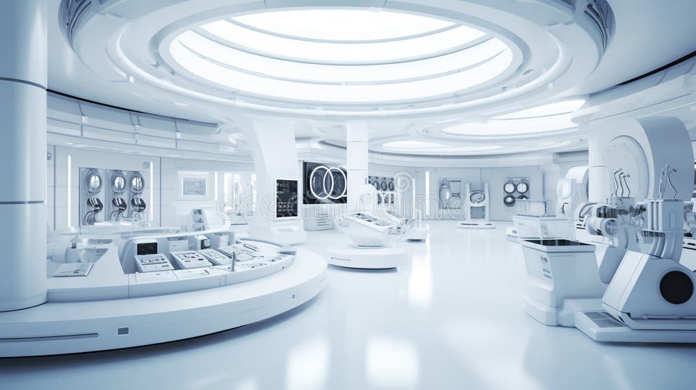 Modern Hi-tech Laboratory Science Stock Illustration - Illustration of ...