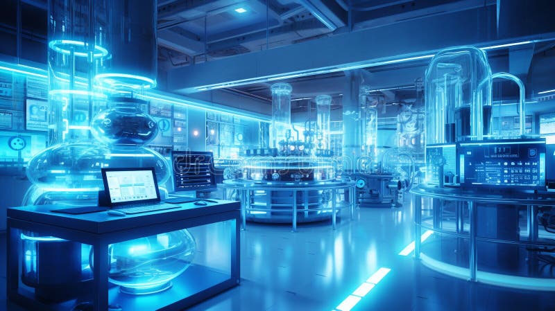 Modern Hi-tech Laboratory Science Stock Illustration - Illustration of ...