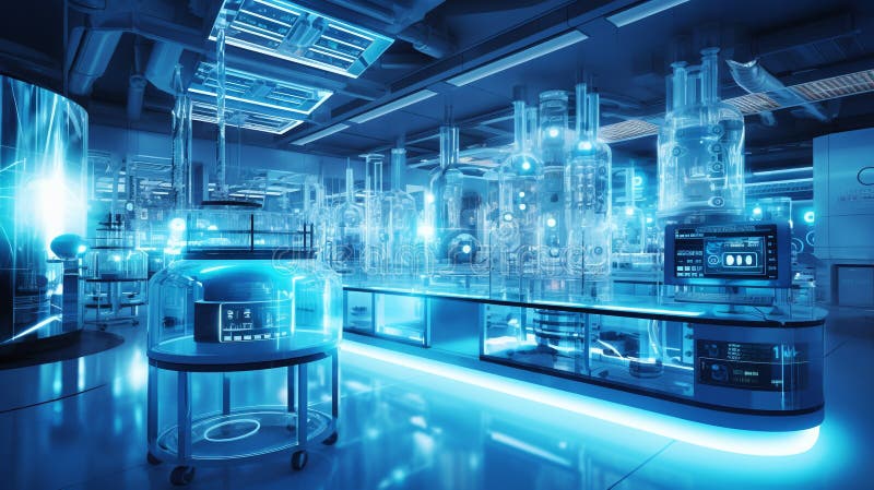 Modern Hi-tech Laboratory Science Stock Illustration - Illustration of ...
