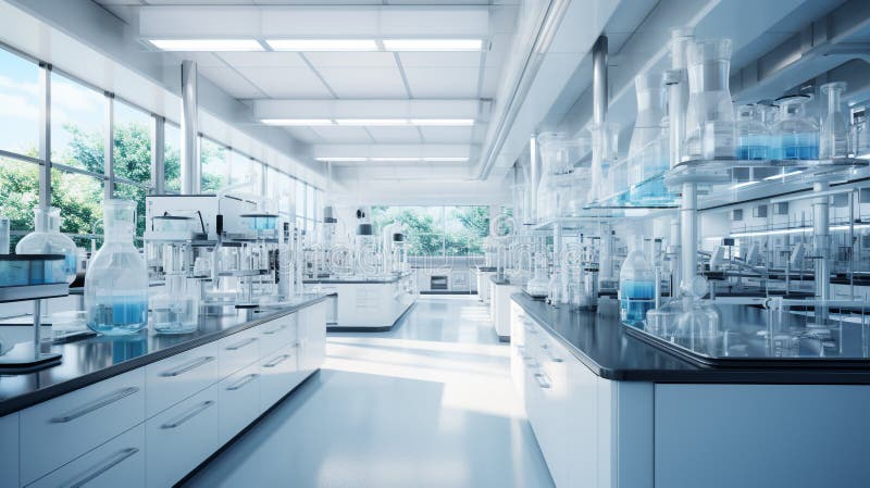 Modern Hi-tech Laboratory Science Stock Illustration - Illustration of ...