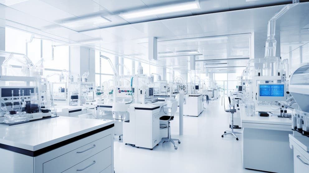 Modern Hi-tech Laboratory Science Stock Illustration - Illustration of ...