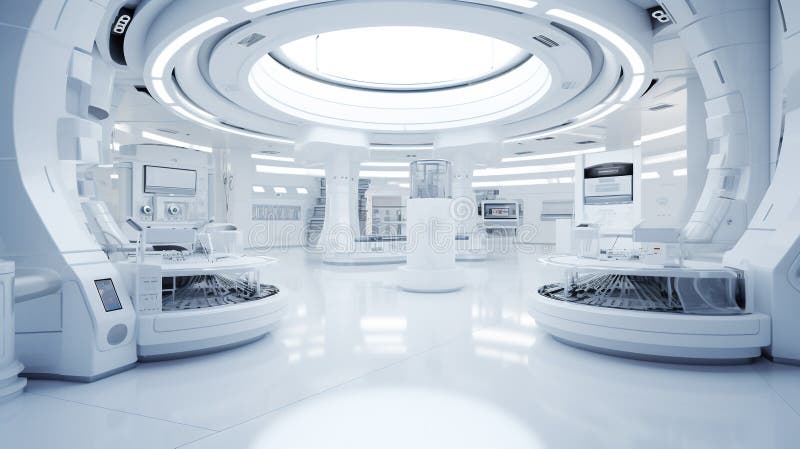 Modern Hi-tech Laboratory Science Stock Illustration - Illustration of ...