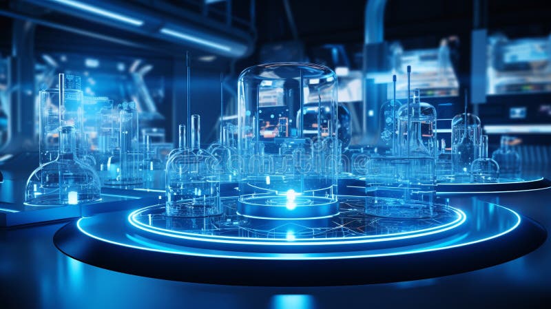 Modern Hi-tech Laboratory Science Stock Illustration - Illustration of ...