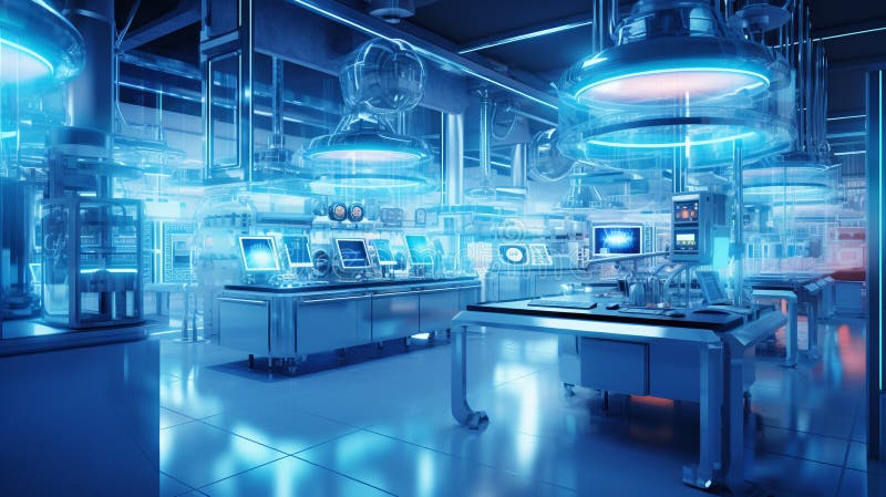 Modern Hi-tech Laboratory Science Stock Illustration - Illustration of ...