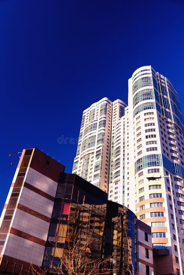 Modern Hi-tech Urban Building Stock Image - Image of block, mansion ...