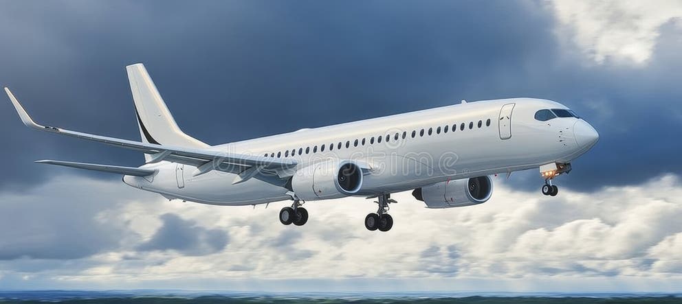 Modern High-Capacity Jet Passenger Plane Taking Off on Soaring Flight ...