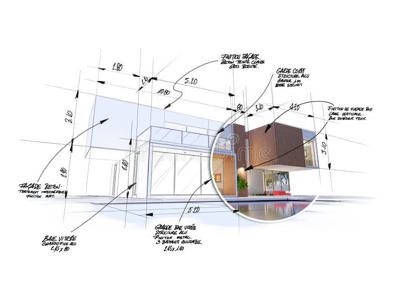 Modern High End Architecture Project Stock Illustration - Illustration ...