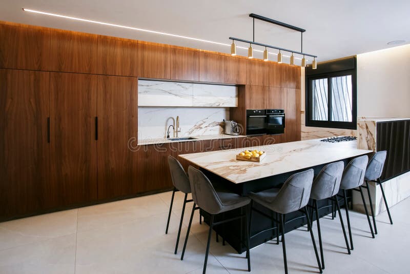 Modern High End Luxury Kitchen Stock Image - Image of estate, expensive ...