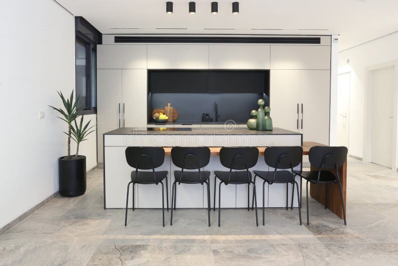 Modern High End Luxury Kitchen Stock Image - Image of household ...