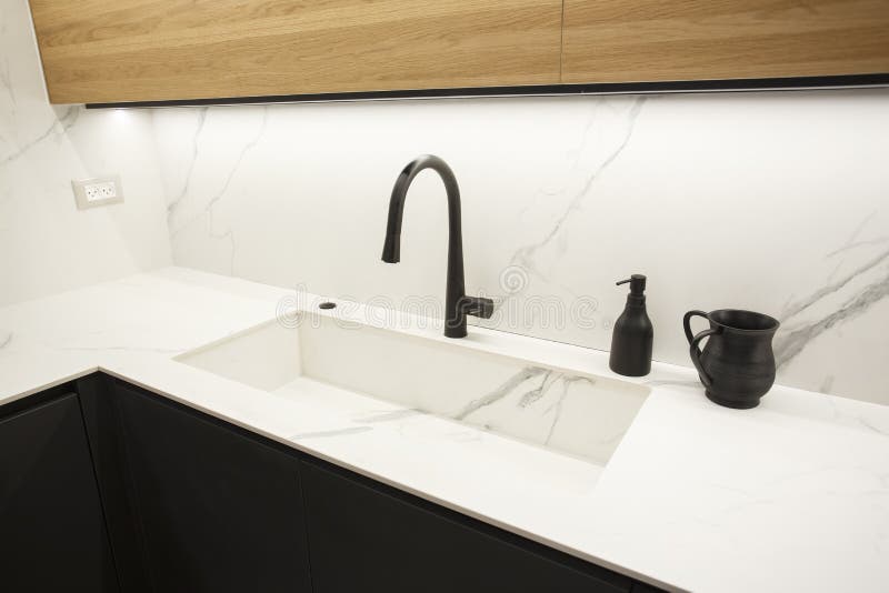 Modern High End Luxury Kitchen Stock Image - Image of architecture ...