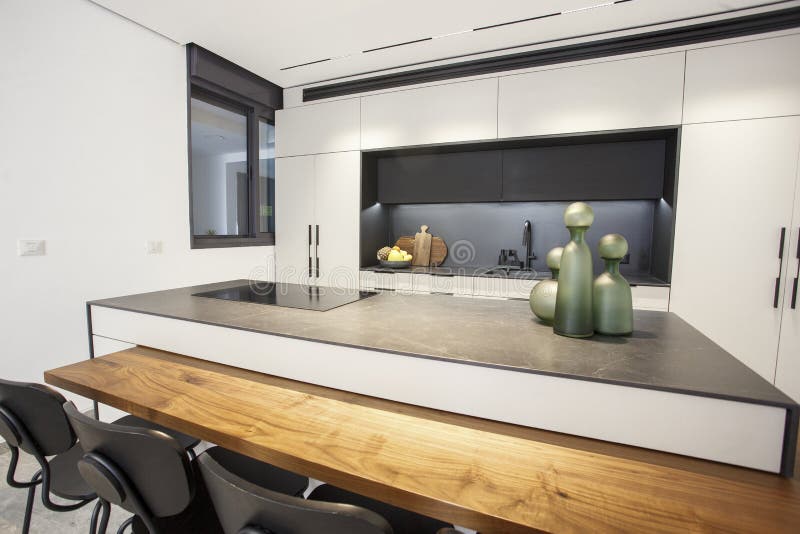 Modern High End Luxury Kitchen Stock Image - Image of interior ...