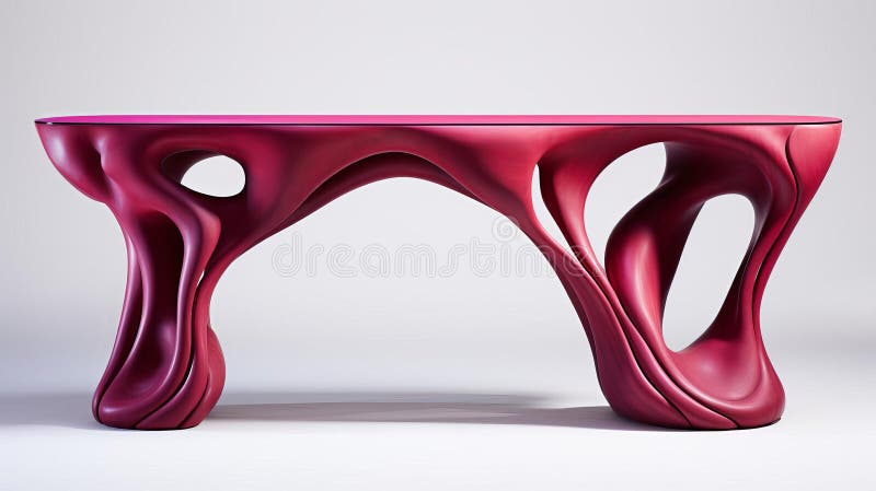 Modern High-end Magenta Fabric Console Table on White Surface Stock ...