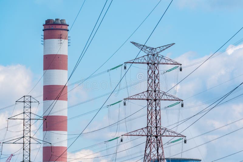 Modern high powerlines stock image. Image of line, environment - 70864753