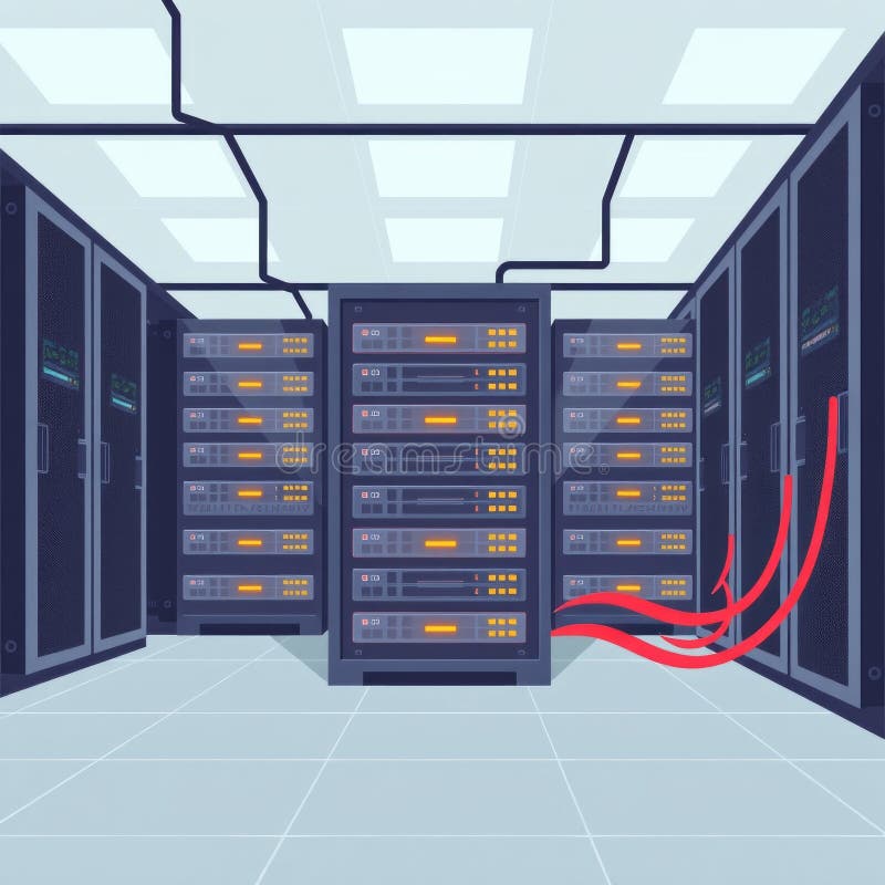 Modern, High-quality, 4K, Simple, Creative Picture of a Data Center ...