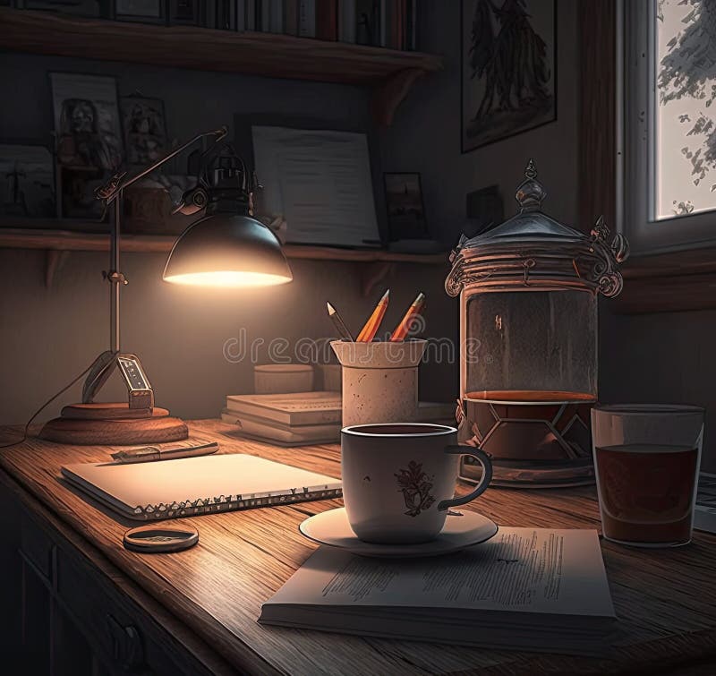 Modern High Quality Notebooks and Desks Made in Ai Stock Illustration ...