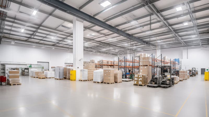 Modern High Rack Distribution Warehouse, Dining Room and Kitchen in a ...