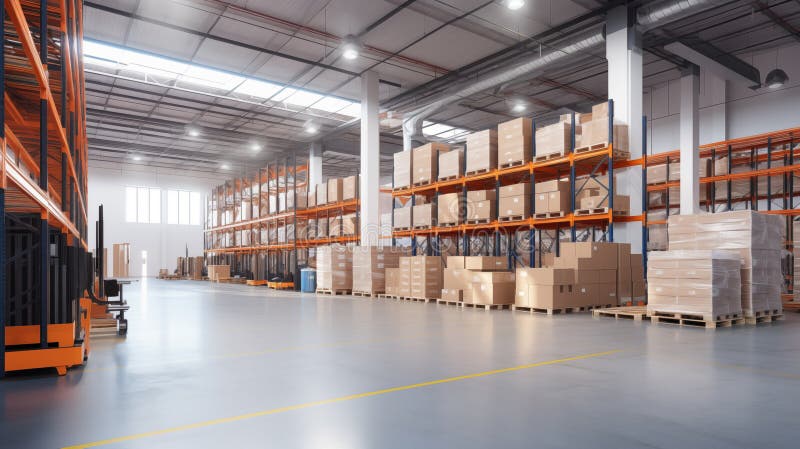 Modern High Rack Distribution Warehouse, Dining Room and Kitchen in a ...