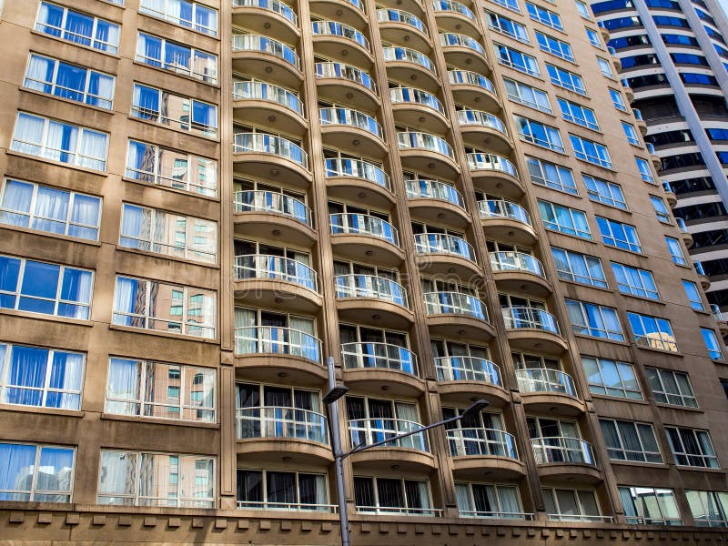 Modern High Rise Apartment Building Stock Image - Image of geometry ...