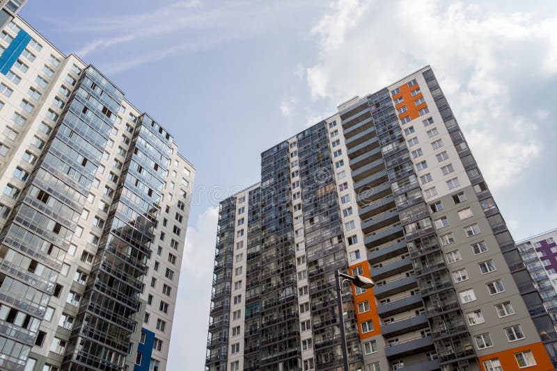 Modern High-rise Apartment Buildings on a Sunny Day Stock Photo - Image ...