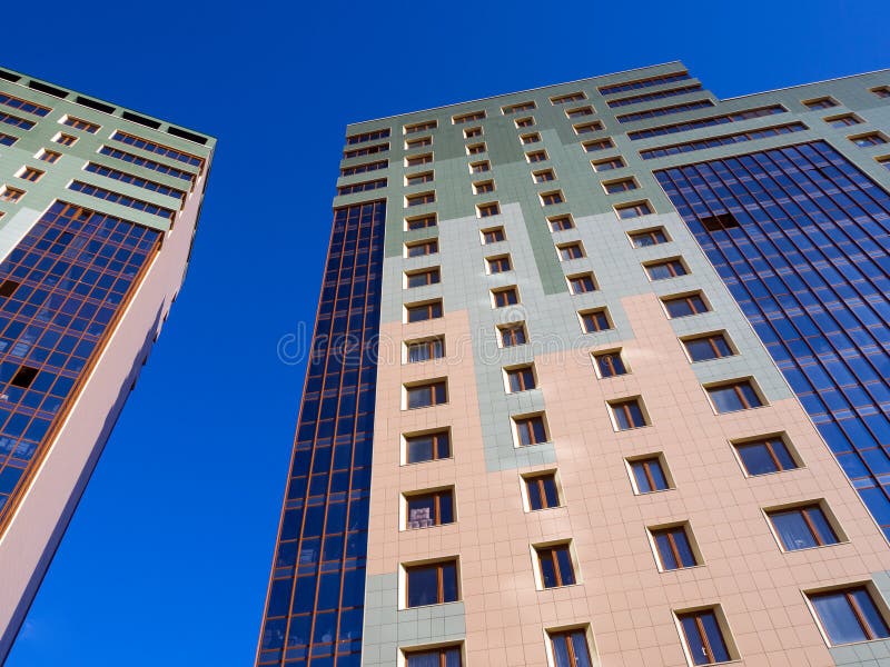 Modern High-rise Apartment Houses with Ventilated Facade Stock Image ...