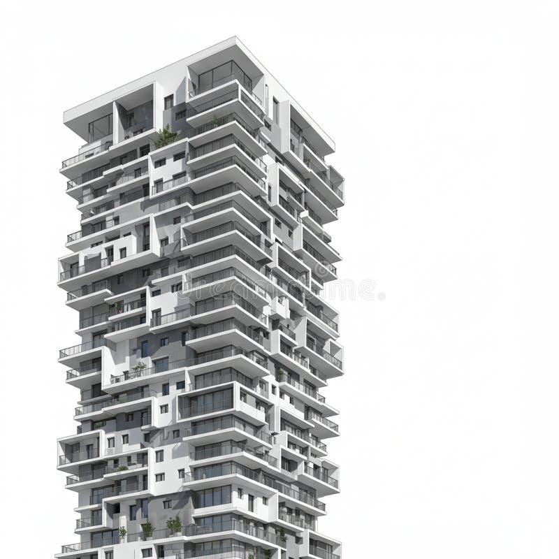 Modern High-rise Building Featuring an Irregular Arrangement of ...