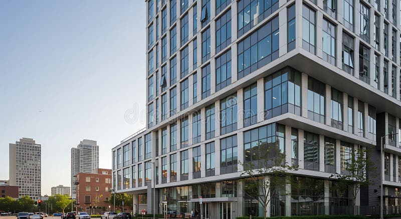 Modern High-rise Building with a Grid-like Facade Composed of Large ...