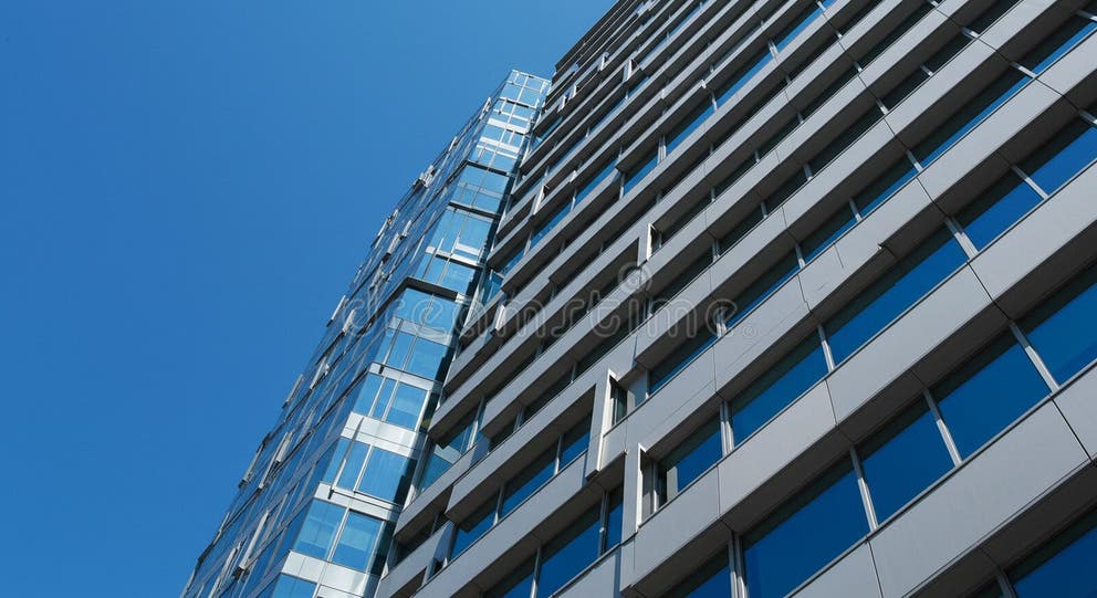 Modern High-rise Building with a Grid-like Facade of Glass and Steel ...