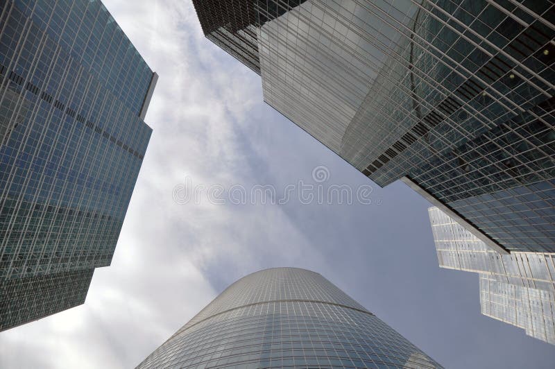 Modern High-rise Building in a Metropolis Looking Up Stock Image ...