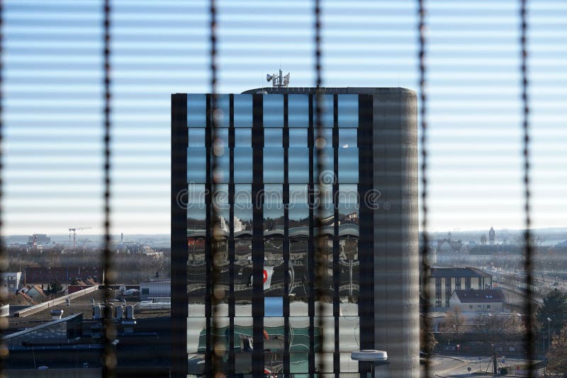 Modern High Rise Building with Mirror Windows Stock Image - Image of ...