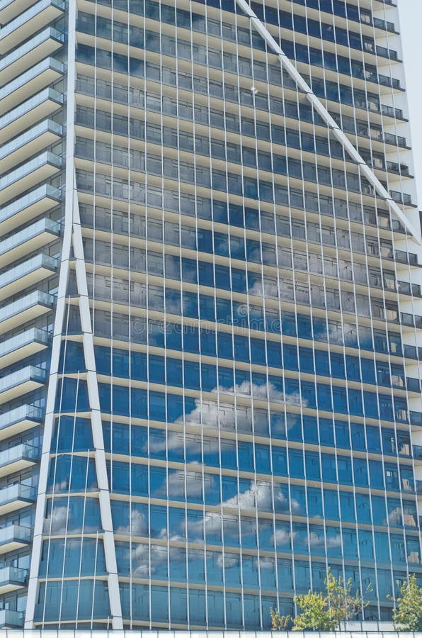 Modern High-Rise Building with Reflective Glass Stock Image - Image of ...