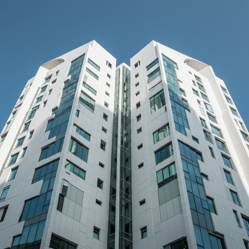 Modern High-rise Building with a Sleek, Angular Design. the Exterior ...