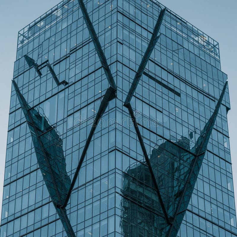 A Modern High-rise Building with a Striking Geometric Design. the ...