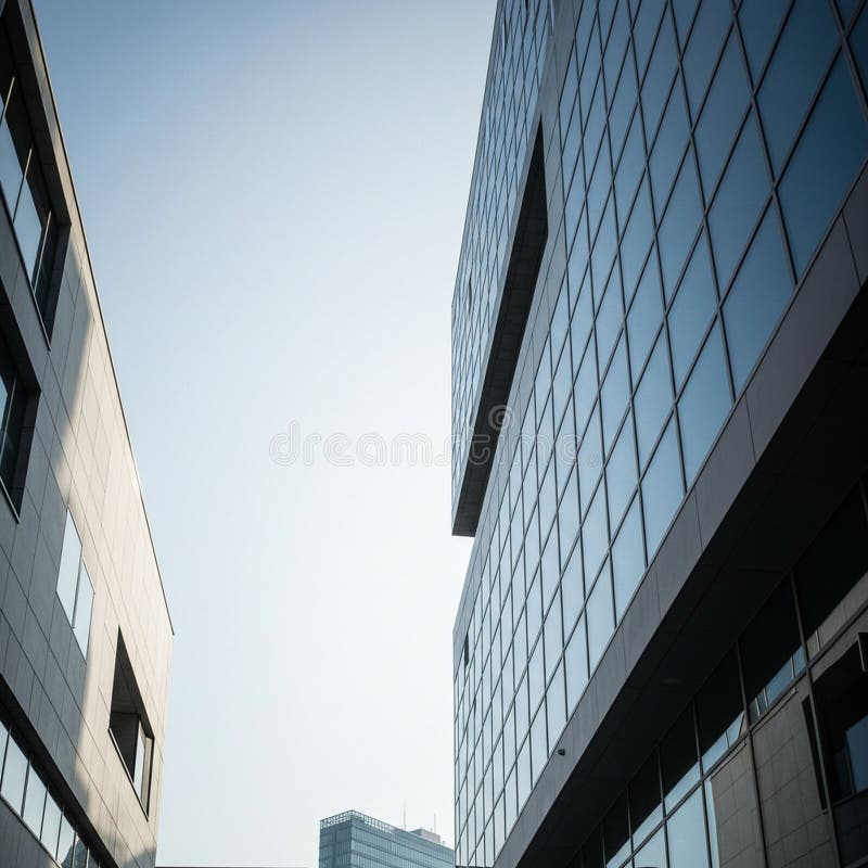 Modern High-rise Buildings with Glass Facades and Geometric Patterns ...