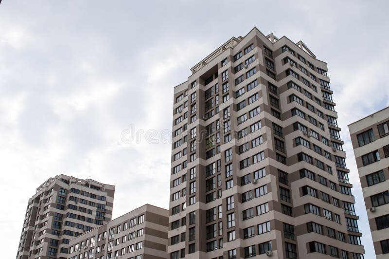 Modern High-rise Buildings with Many Floors. Stock Image - Image of ...