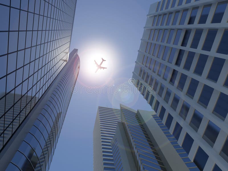 Modern high rise cityscape stock illustration. Illustration of modern ...