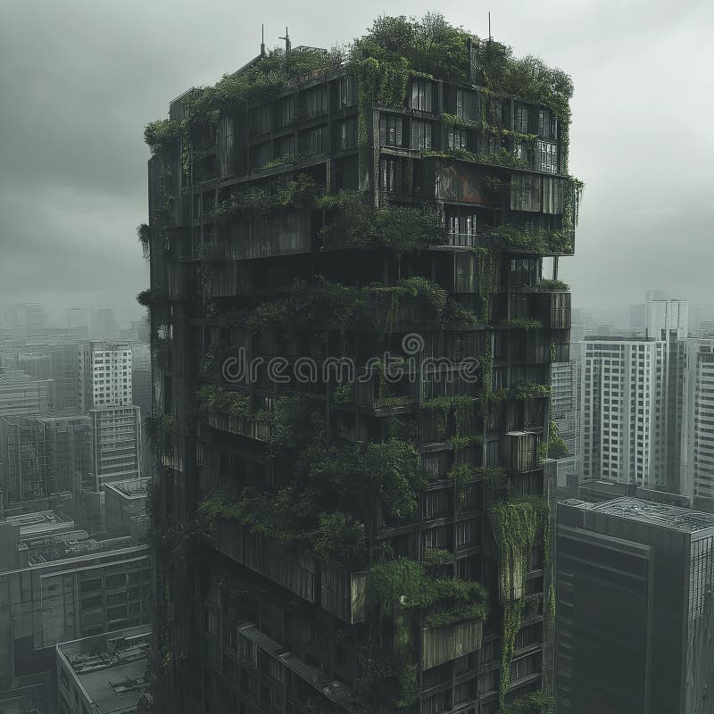 Modern High-rise, Curved Design, Lush Greenery Exterior Stock Photo ...